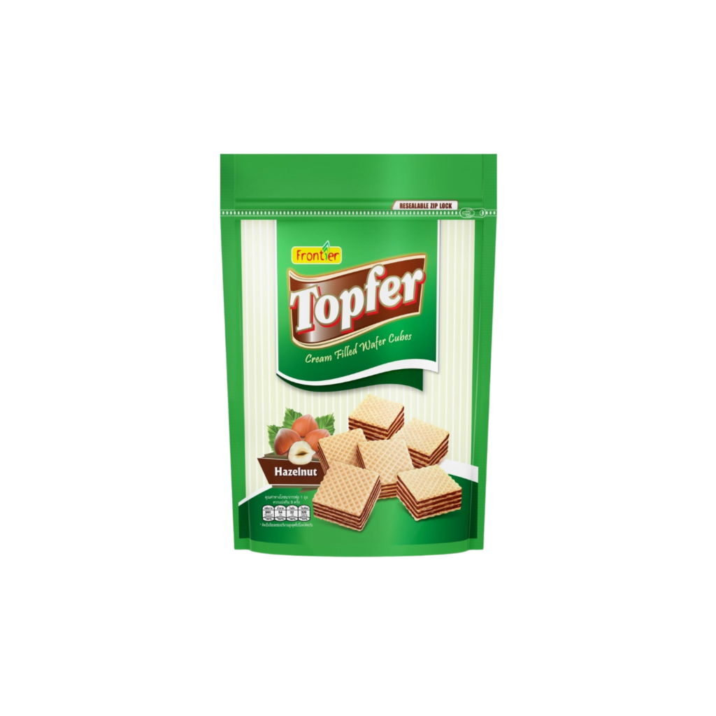 Topfer Hazelnut Cream Filled Wafer Cubes – PT. Food Lintas Samudra